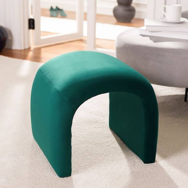 SAFAVIEH Kibo Curved Waterfall Velvet Ottoman - Bed Bath & Beyond ...