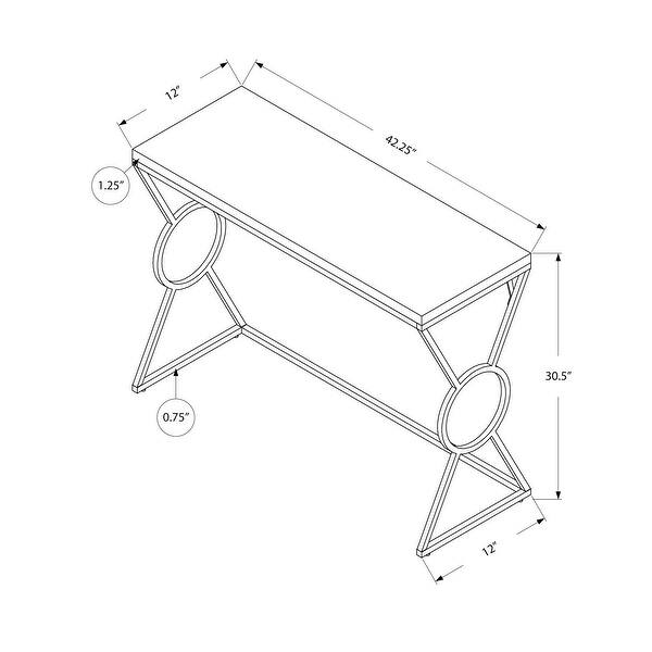 Monarch 3402 Glossy White Chrome Metal 42nch Accent Table - Bed Bath & Beyond - 31707623