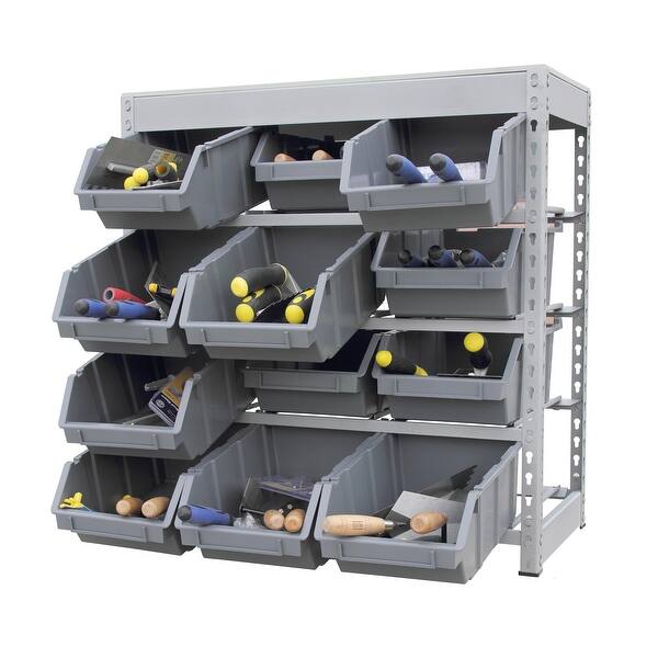 King's Rack Bin Rack Boltless Steel Storage System Organizer w/ 12 ...