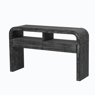 Curved Console Table with 2 Large Drawers - Bed Bath & Beyond - 42444058