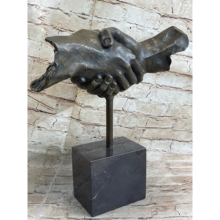 Handshake Friendship Surreal Abstract Bronze Statue Sculpture Marble ...