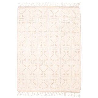 ECARPETGALLERY Hand-knotted Tangier Cream Wool Rug - 7'10 x 9'10 - Bed ...