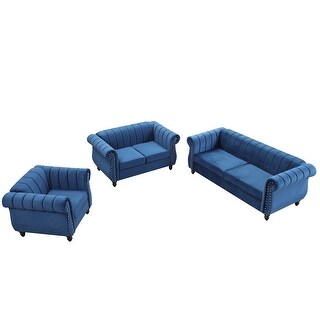 Modern Three-Piece Sofa Set Including Three-Seater Sofa, Double Seater ...