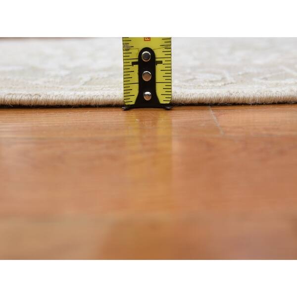 Hand Knotted Ivory Modern and Contemporary with Wool & Silk Oriental ...