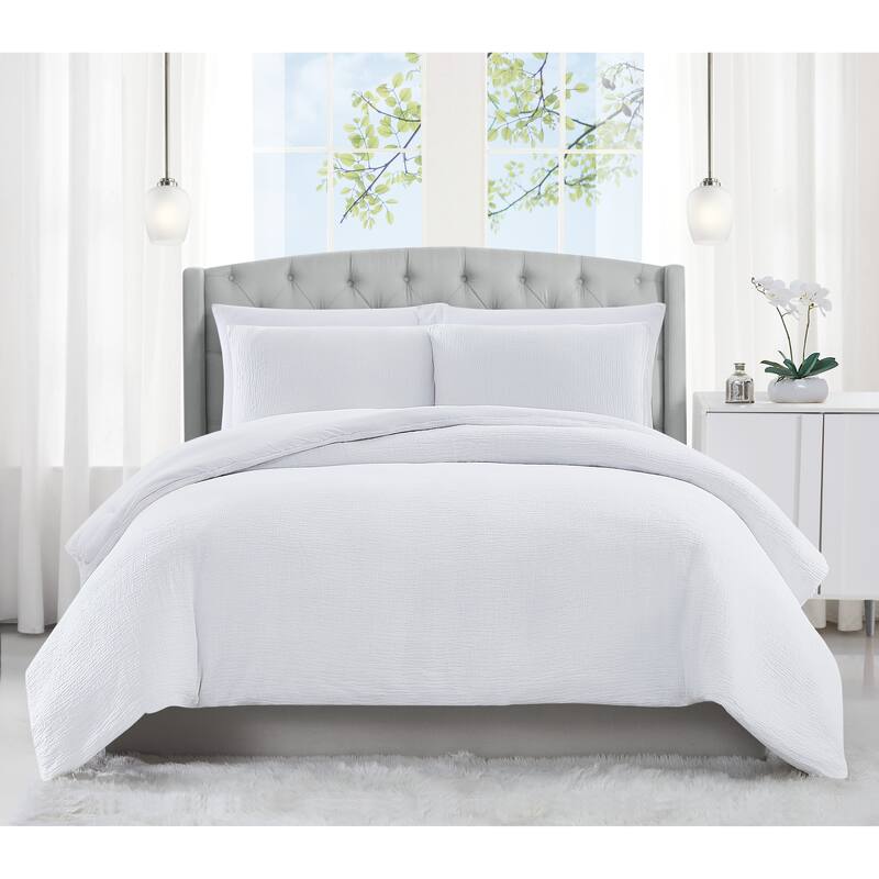 Charisma Solid Matelasse 3 Piece Comforter Set - Overstock - 32262936