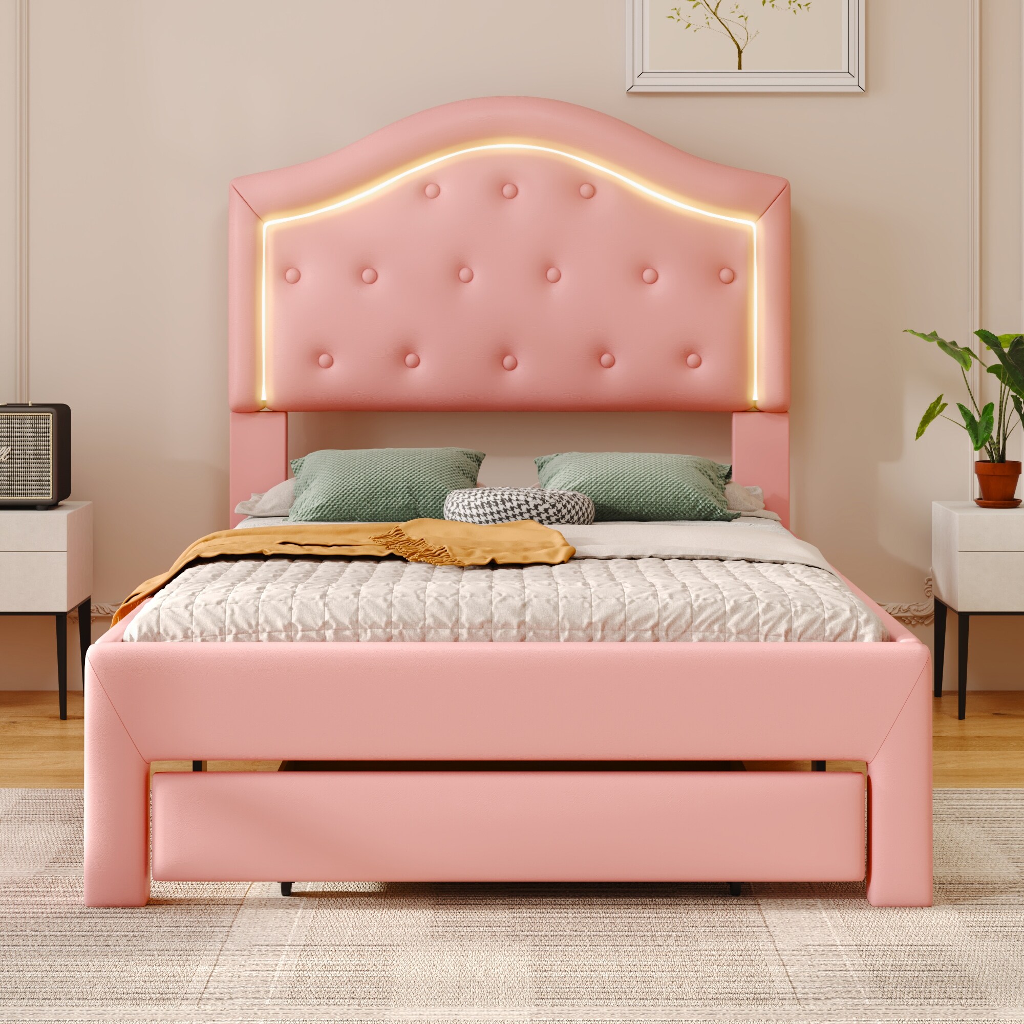 Twin tufted bed frame store