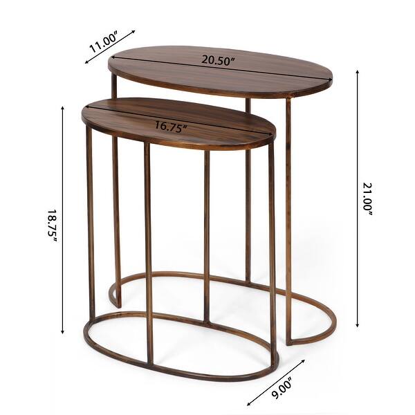 Wilsey Handcrafted Oval Nesting Tables by Christopher Knight Home - Bed ...