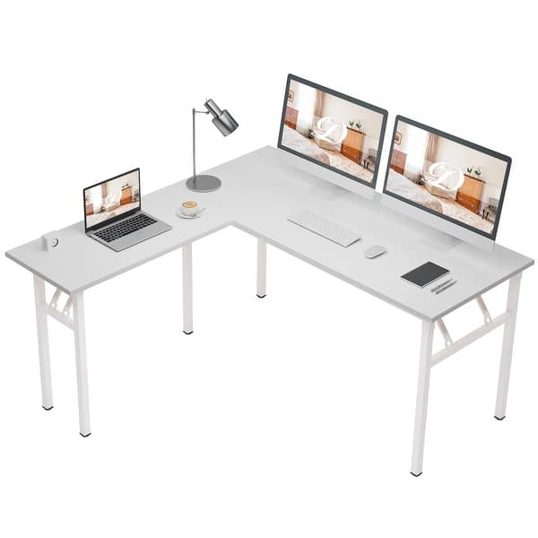 Reversible L-Shaped Desk Large Corner Desk Folding Table Computer Desk ...