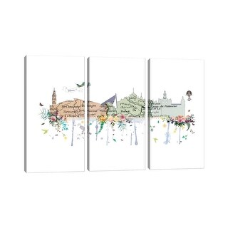 iCanvas "Valencia Collage Skyline" by Natalie Ryan 3-Piece Canvas Wall ...