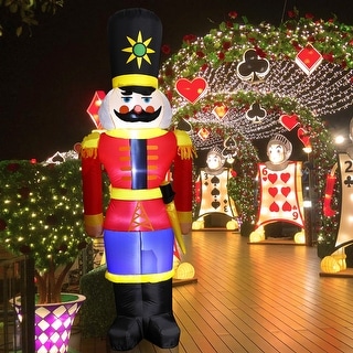 94" Inflatable Nutcracker Soldier Christmas Decoration with LED Lights ...