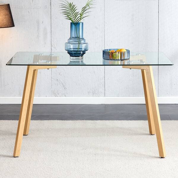 Modern Minimalist Rectangular Glass Dining Table - Bed Bath & Beyond ...
