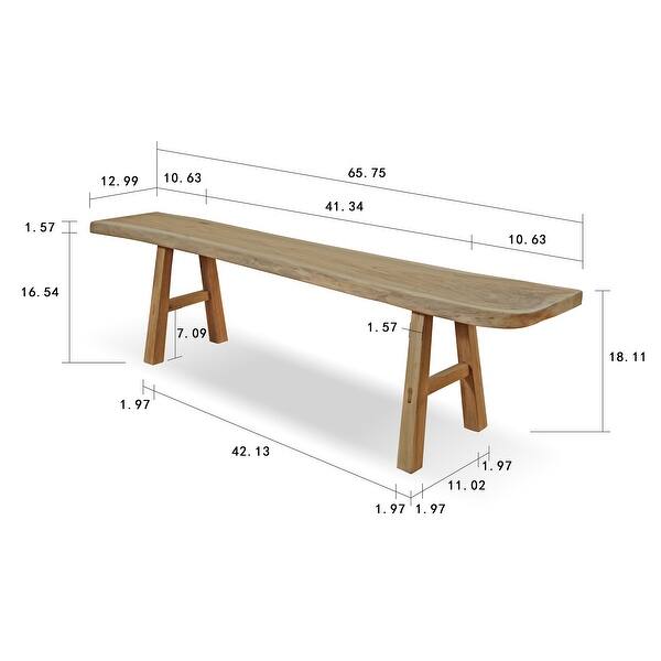 Artissance Live Edge Solid Walnut Natural Wood Bench, 18 Inch Tall ...