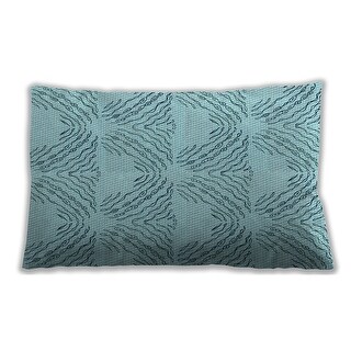 Ahgly Company Patterned Indoor-Outdoor Tron Blue Lumbar Throw Pillow ...