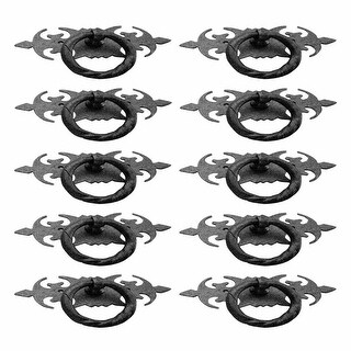 Black Wrought Iron Drawer Pull 3.5" Kitchen Cabinet Drop Style Ring ...