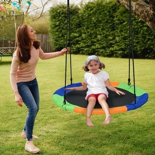 40-Inch Flying Saucer Tree Swing Outdoor Play Set with Easy ...