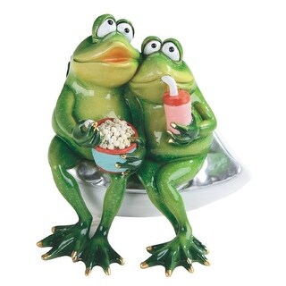 Q-Max 6"W Romantic Frog Couple Watching Movie with Popcorn and Soda ...
