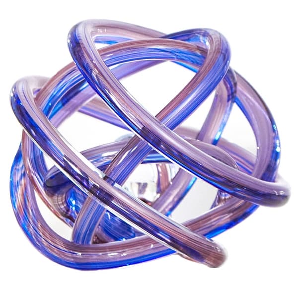 Luxury Lane Hand Blown Infinity Knot Sommerso Art Orbit Glass Ball 4-8 ...