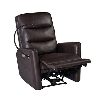 Power Recliner Single Sofa Chairs with USB Port and Square Arms, Brown ...