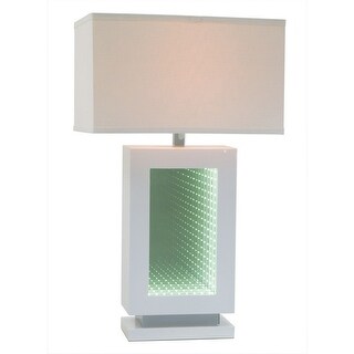 Ziva 28 Inch Table Lamp, LED Night Light, Rectangular Shade, White ...