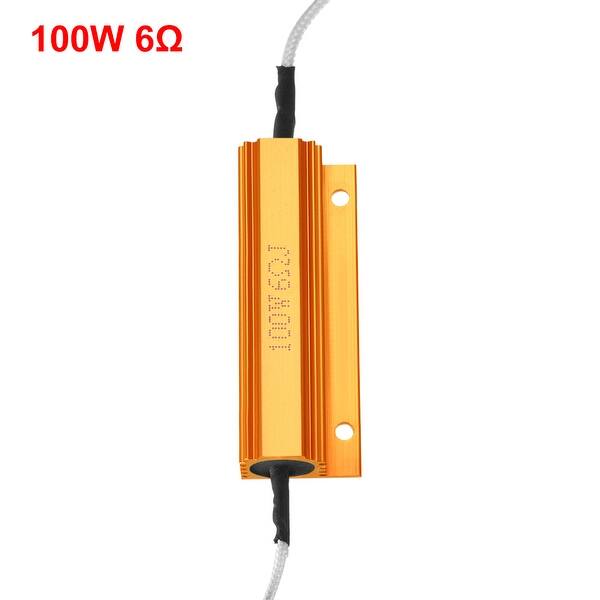 Aluminum Case Resistor Extra Wire 100W 6 Ohm Wirewound Yellow for LED ...
