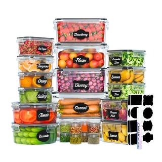 40-Piece Airtight Food Storage Container Set with Lids, BPA-Free ...