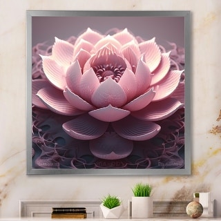 Designart "Tender Blossoming Pink Lotus Flower I" Lotus Framed Canvas ...