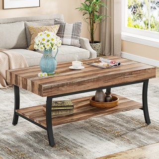 2-tier Rectangular Coffee Table for Living Room - Bed Bath & Beyond - 40412013