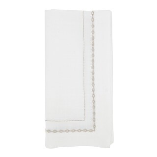 Luxurious Links Embroidered Chain-link Napkin (Set of 4) - Bed Bath ...