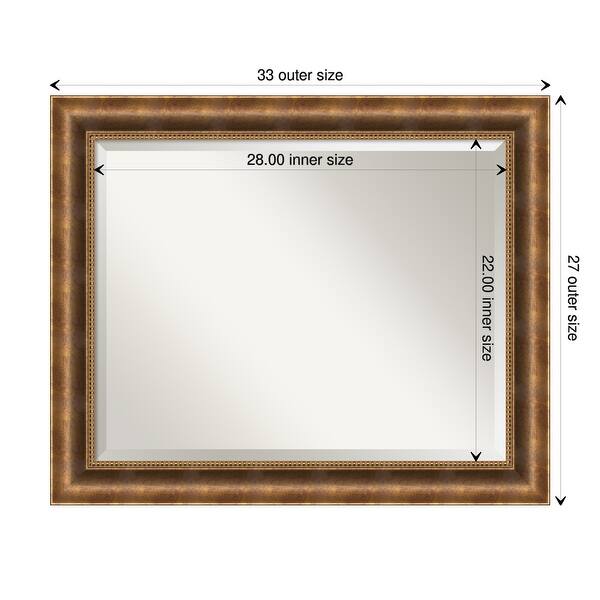 Beveled Wood Bathroom Wall Mirror - Manhattan Bronze Frame - Manhattan ...