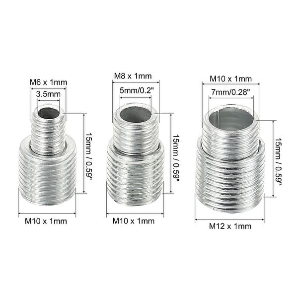 6pcs M10/M12 to M6/M8/M10 Male Threaded Reducer Screw Fitting Adapter - Bed Bath & Beyond - 38007901