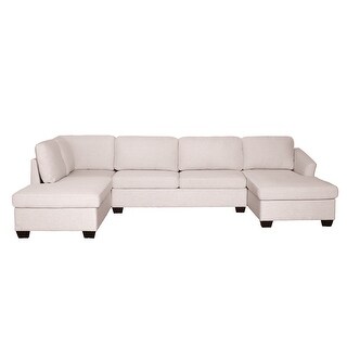 U-shape Beige Sectional Sofa, Modern Living Room Sofa with 2 Chaises - Bed Bath & Beyond - 40362754