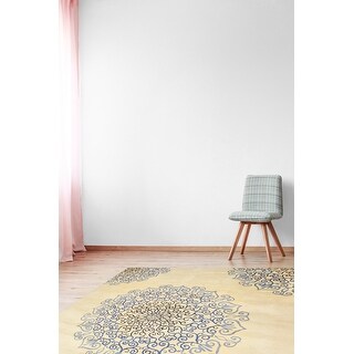 Hand-tufted Wool Blue Transitional Oriental Modern Naiin Rug - Bed Bath ...