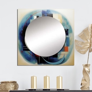 Designart "Everlasting Afterlife Circular Geometry" Modern Wall Mirror ...