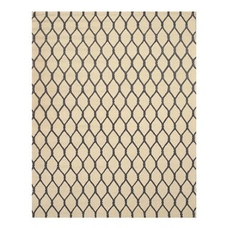 Beige Hand-Tufted Wool Transitional Chain-Link Rug, 5' x 8' - Classic ...