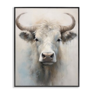 Stupell Centered White Cattle Framed Giclee Art Design By Arlington ...