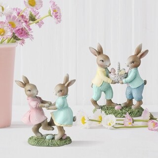 Resin Vintage Dress Bunny Couple 3.25" Set of 2 - Bed Bath & Beyond ...