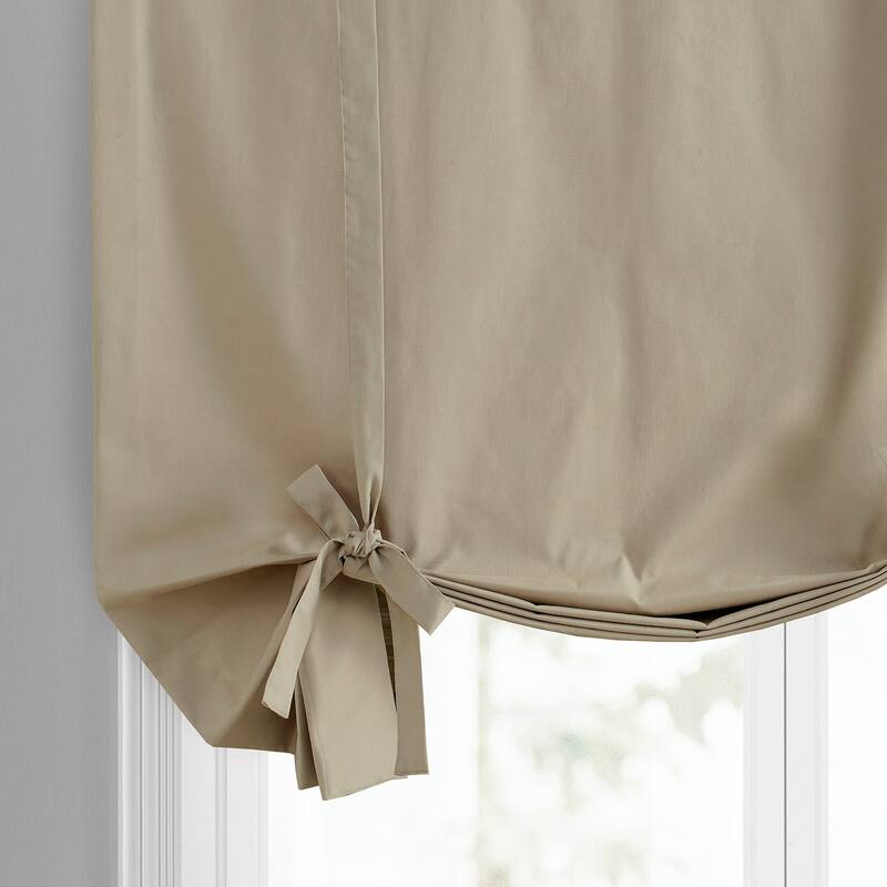 Exclusive Fabrics Solid Cotton Tie-Up Window Shade (1 Panel ...