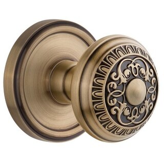 Grandeur Georgetown Solid Brass Rose Privacy Knob Set with Windsor ...