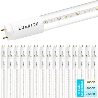 Luxrite 30-Pack 4FT T8 LED Tube Light, 18W=32W, 3 Color Option, Single ...