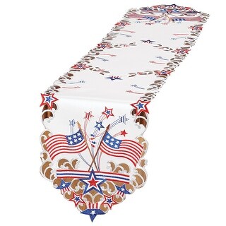 Embroidered Americana Flag Table Linens - Bed Bath & Beyond - 37166244