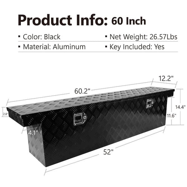 60 Inch Heavy Duty Aluminum Stripes Plated Tool Box Waterproof Storage ...