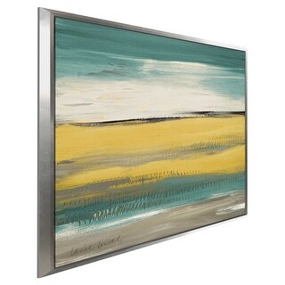 "Flatlands Teal" Print on Floating Canvas - Bed Bath & Beyond - 36488250