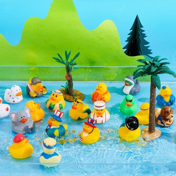 lots of tiny rubber ducks