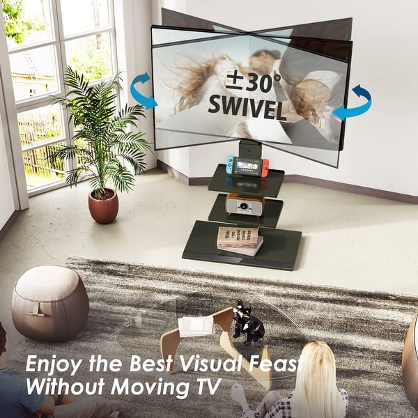 Iron Base Universal Floor TV Stand Swivel Tilt Mount TV Stand Base for ...