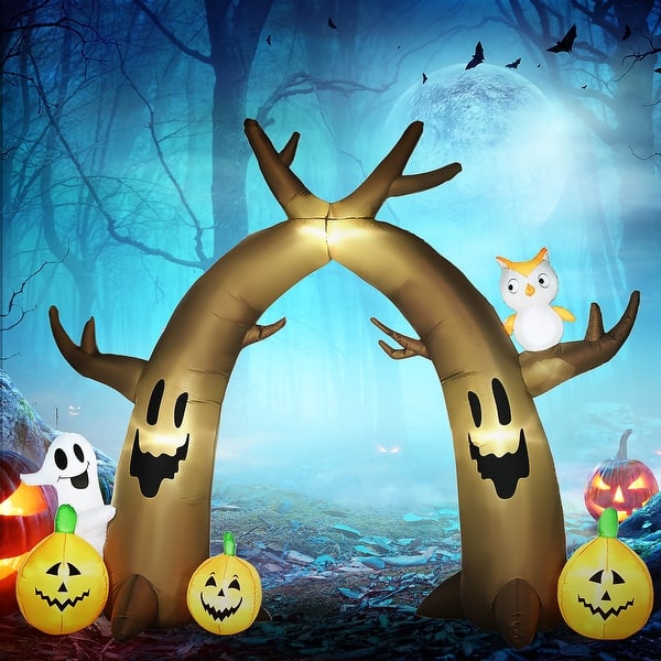 HOMCOM 10FT Gaint Halloween Inflatables Dead Tree Archway with Ghost ...