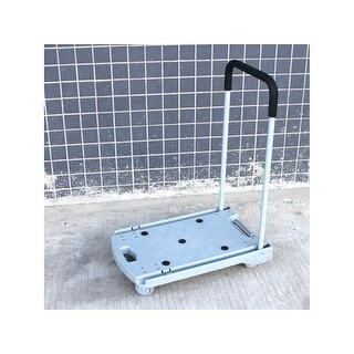 Plastic Flatform 4-wheel Grey Foldable Cart 100kg/220LB Capacity ...