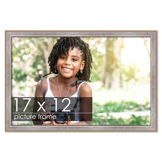17x12 Contemporary Antique Silver Complete Wood Picture Frame with UV ...