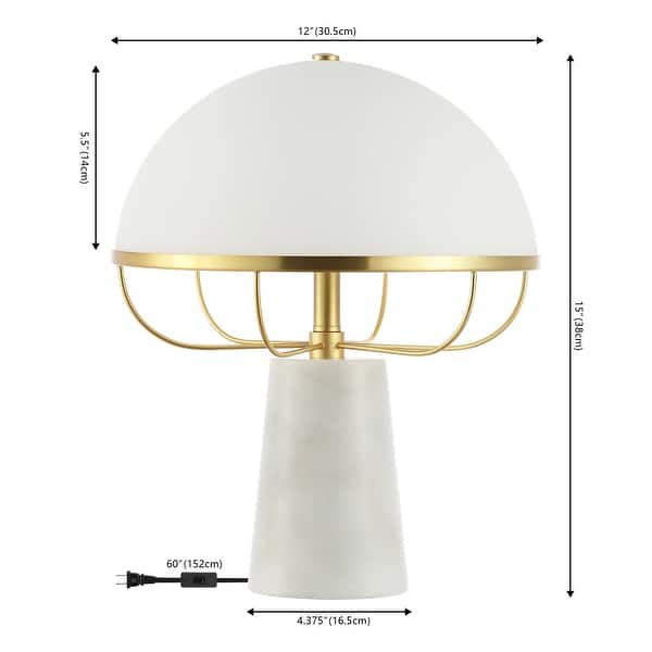 SAFAVIEH Lighting Fraser Dome Top 15-inch Table Lamp (LED Bulb Included ...