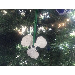 Whitewashed Cast Iron Propeller Christmas Ornament 4" - 4" L x 4" W x 1 ...