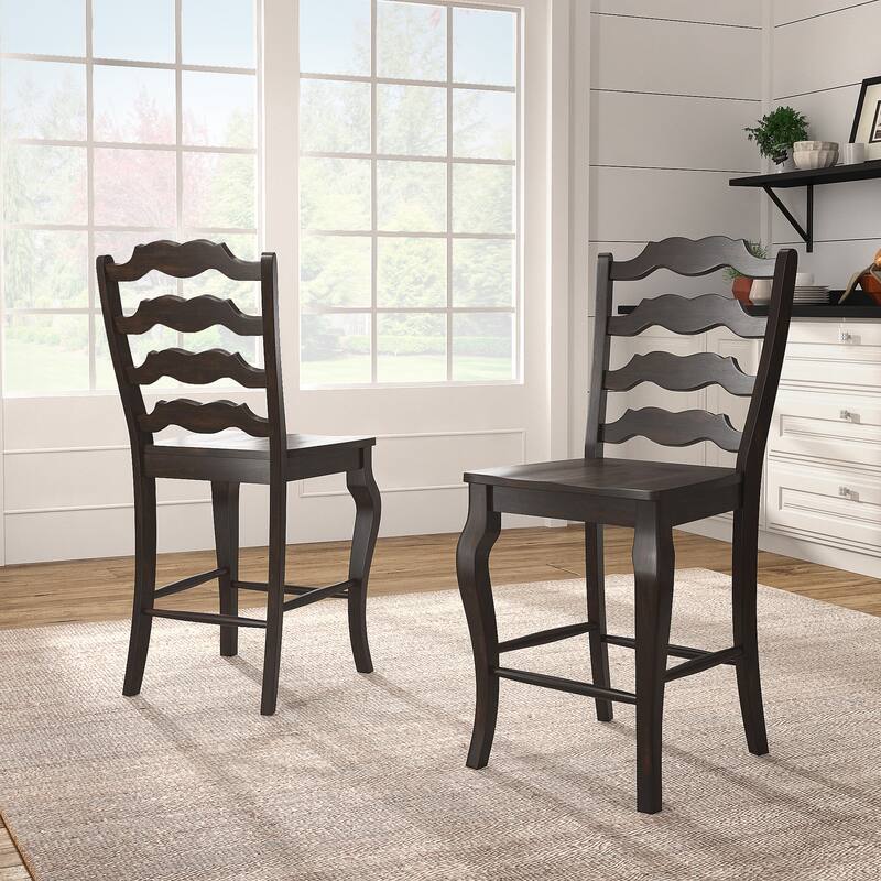 Eleanor French Ladder Back Wood Counter Chair (Set of 2) by iNSPIRE Q ...